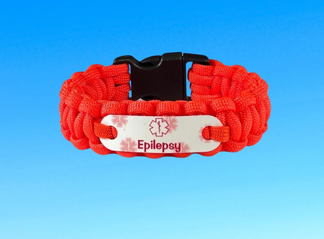 Epilepsy Medical Alert Bracelet, Waterproof Paracord Wristband - Made ...