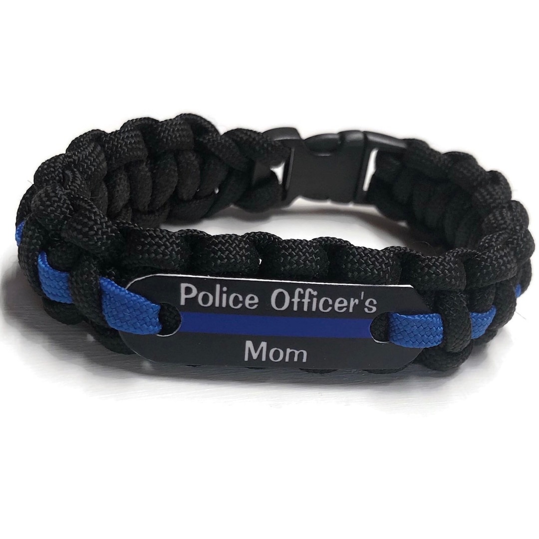Police Mom Bracelet Personalized Thin Blue Line Bracelet for Mom ...