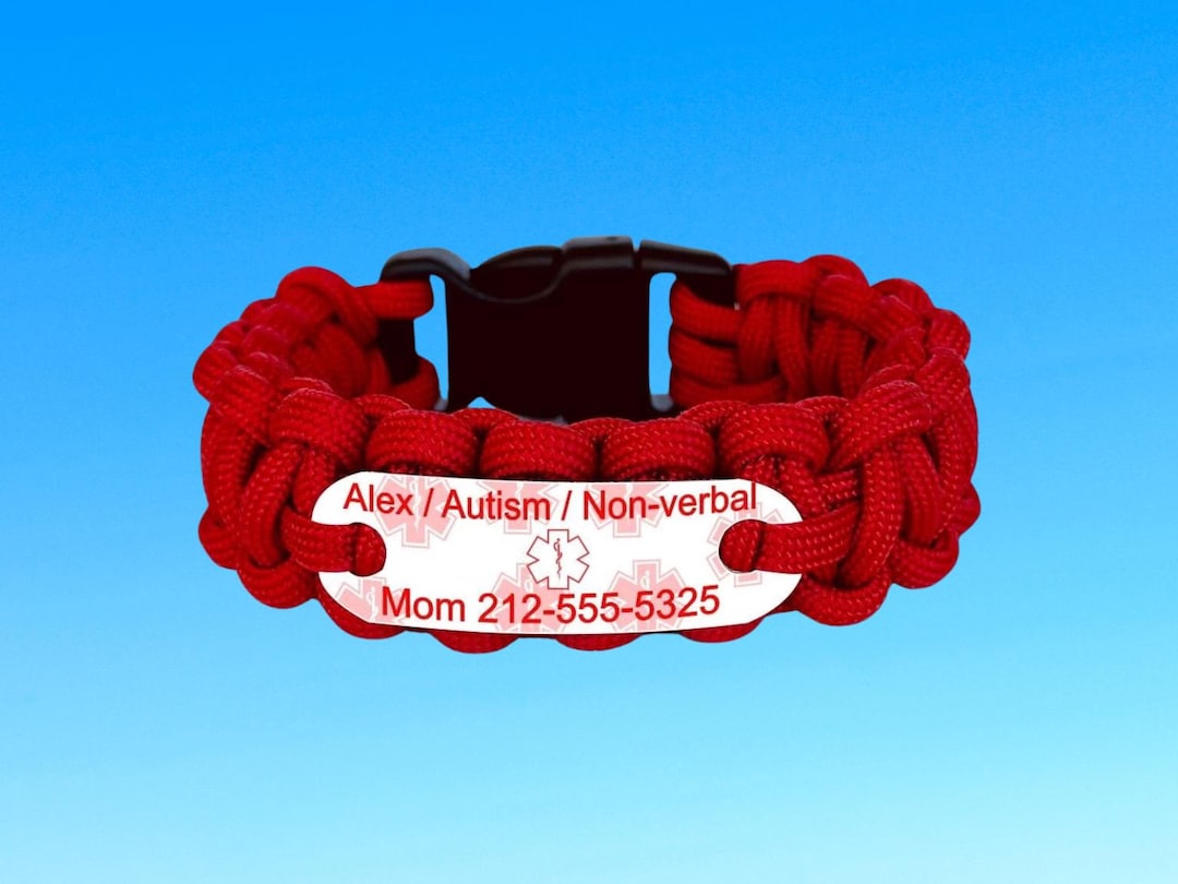Autism Bracelet Kids Medical Alert Bracelet - Autism Nonverbal, Custom ...