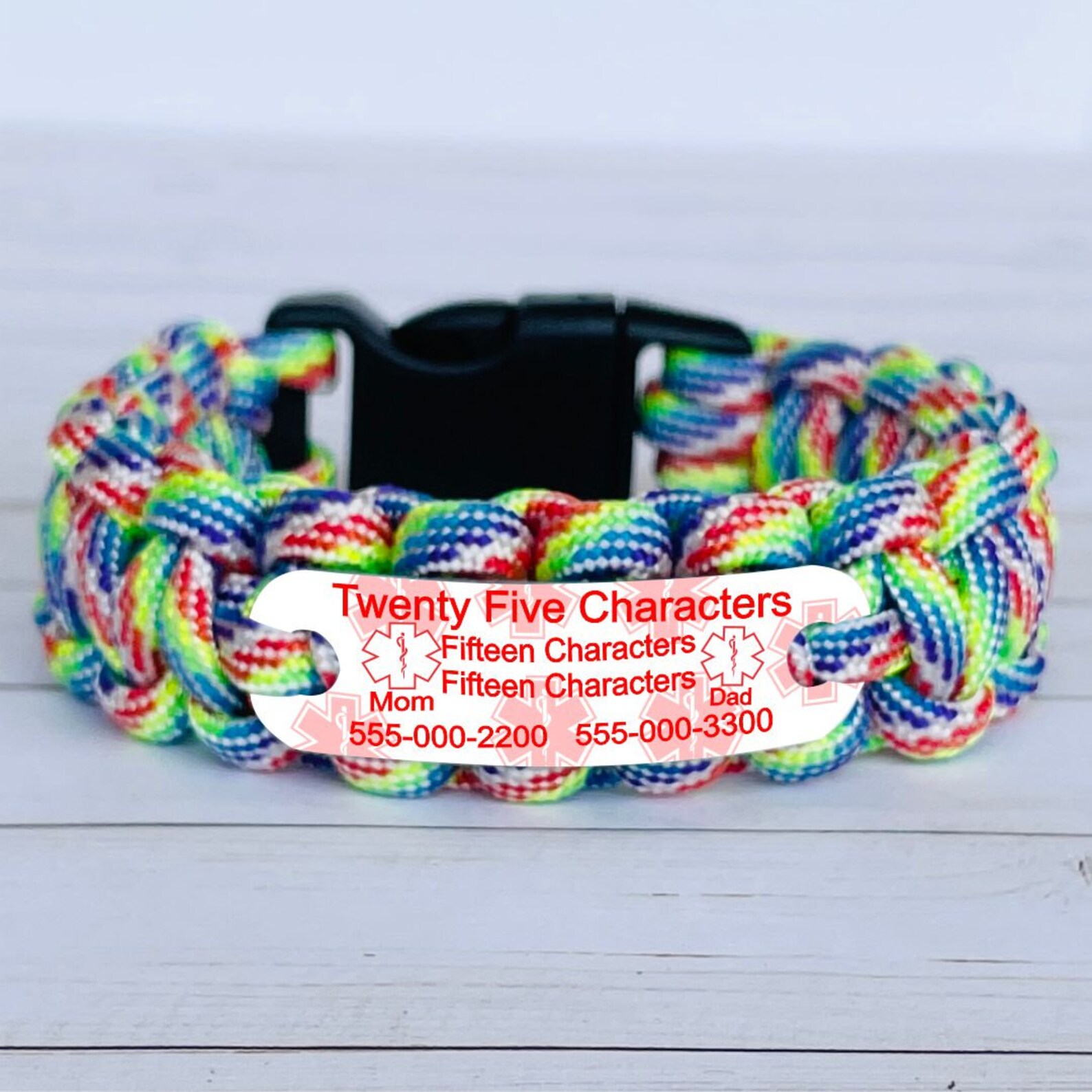 Customized Medical Alert Bracelet Paracord Bracelet in - Etsy