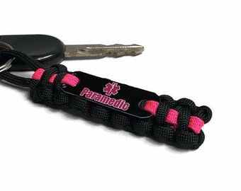 Paramedic Keychain Heart Rhythm American Flag Keychain in - Etsy