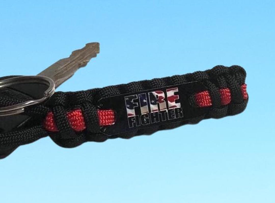 Firefighter Keychain for Men or Women, Firefighter Gift - American Flag ...