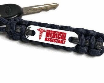 Paramedic Keychain Heart Rhythm American Flag Keychain in - Etsy