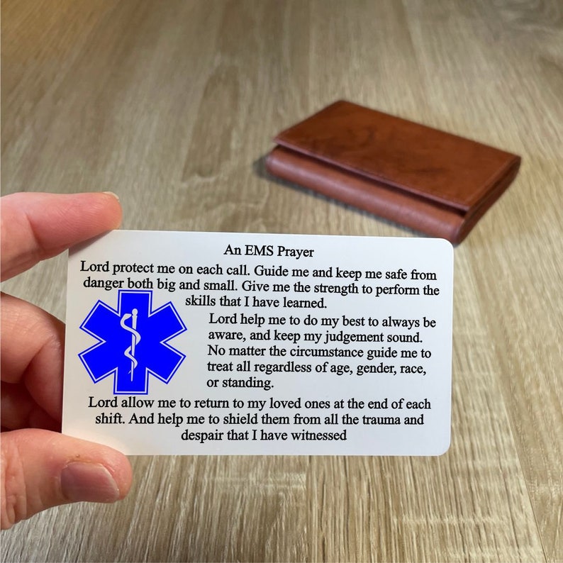 EMS Prayer Card Metal Wallet Card for EMS Personalized - Etsy