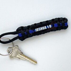 Personalized Paracord Keychain for Police Custom Police Gift Thin Blue ...