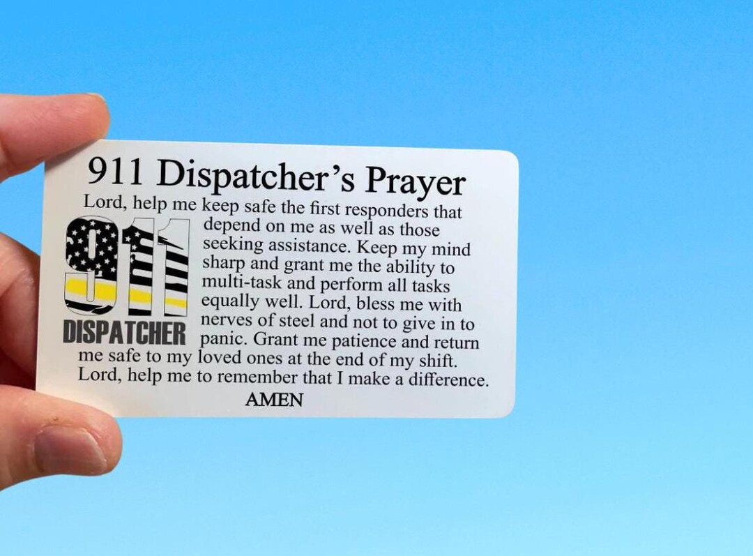 911 Dispatch Communications Prayer Card - Personalized Metal Wallet ...