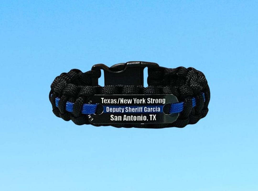 Memorial Bracelet for Police, Personalized Thin Blue Line Paracord ...
