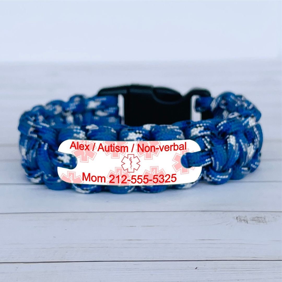 Medical Alert Bracelet Autism Bracelet Personalized Autism Non Verbal ...