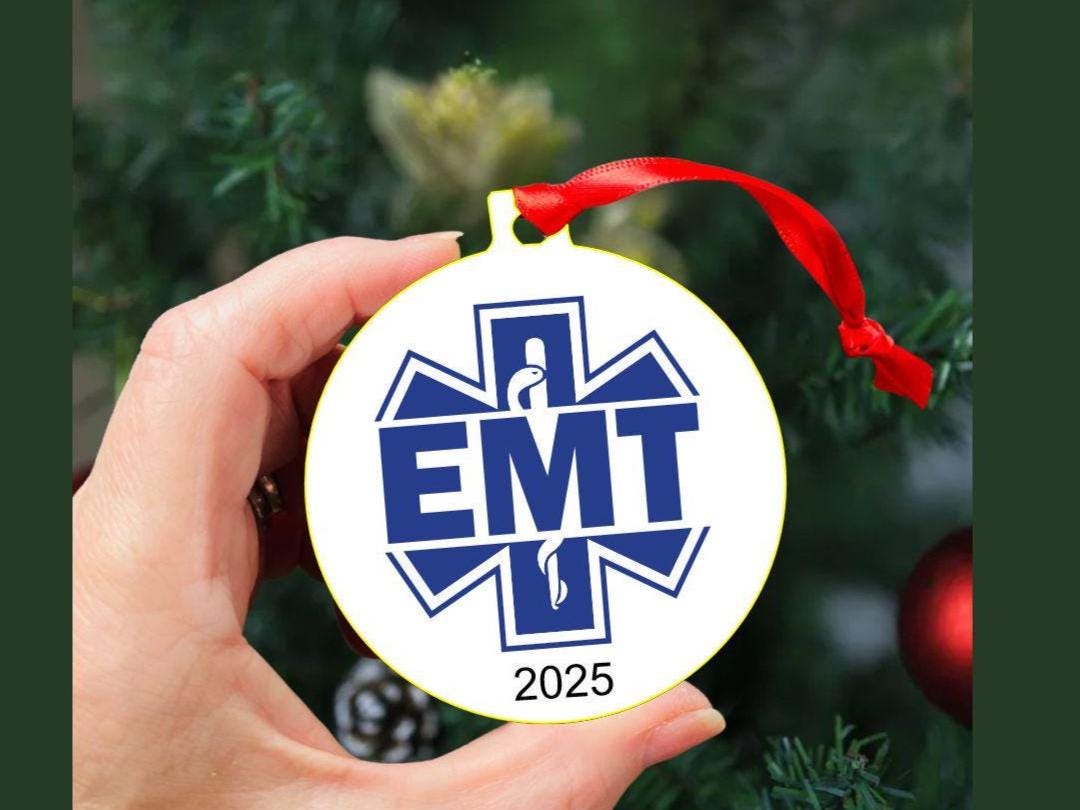 EMT Star of Life Christmas Ornament, Bulk Orders Welcome, Shatterproof ...