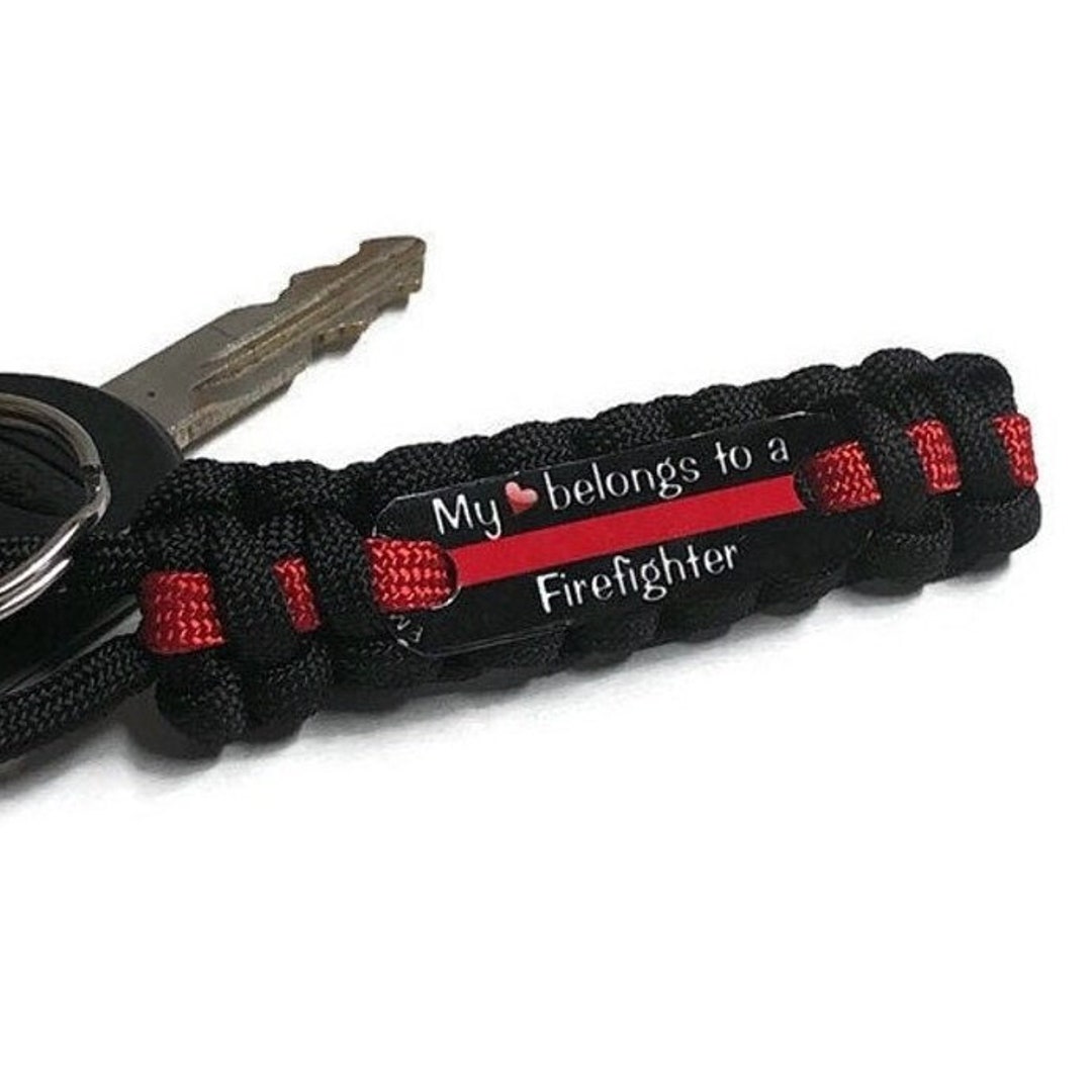 Firefighter Keychain Firefighter Gift My Heart Belongs to a Firefighter ...