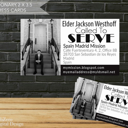 LDS Sister Missionary Address Cards Business Size Address | Etsy