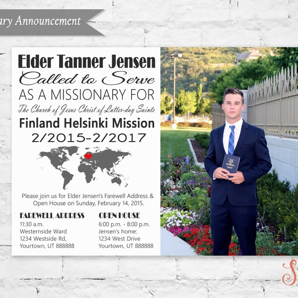 Missionary Farewell Invitation Template - Etsy