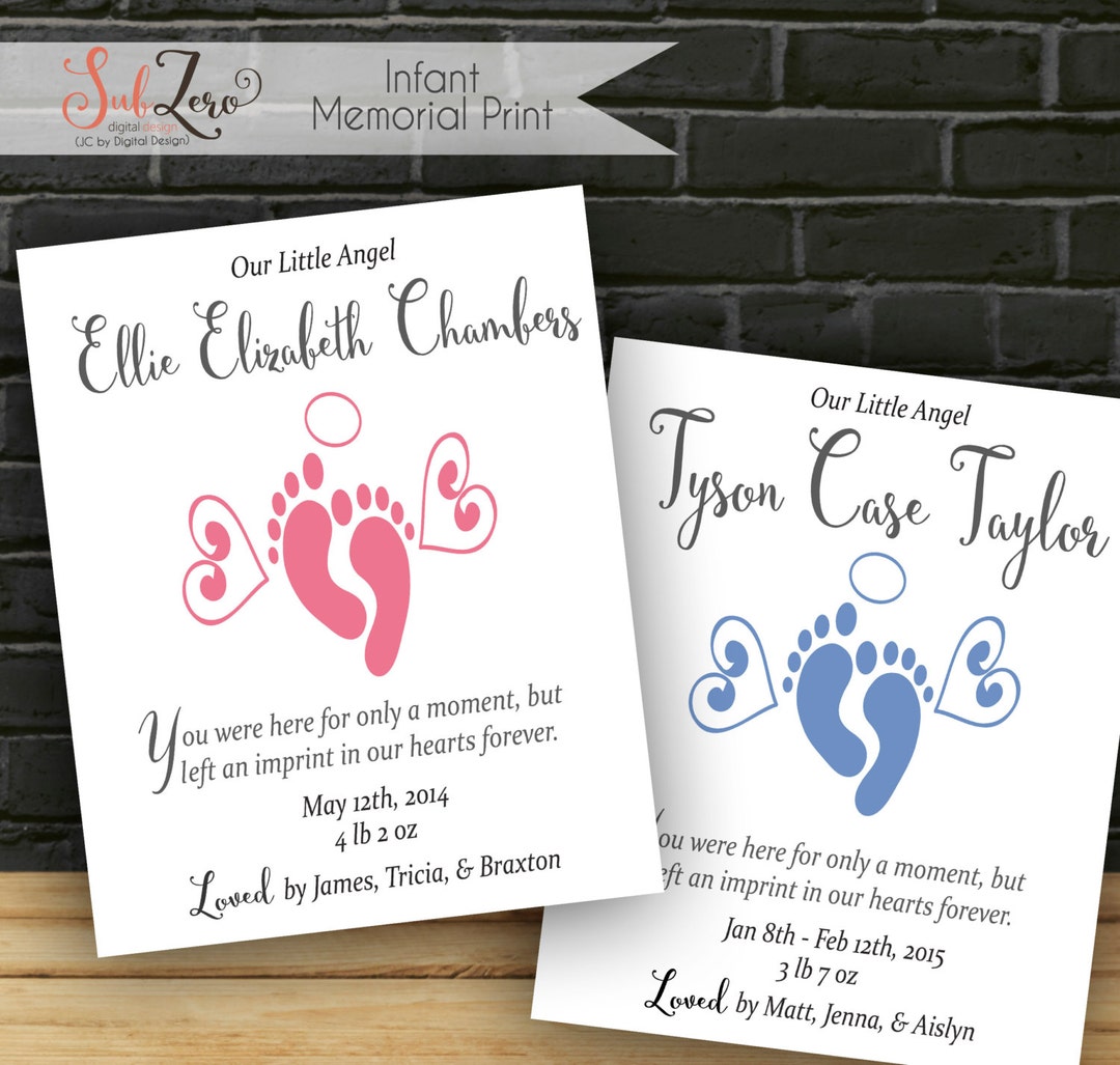 Infant Memorial, "our Little Angel" - Digital Memorial Print 8x10 ...