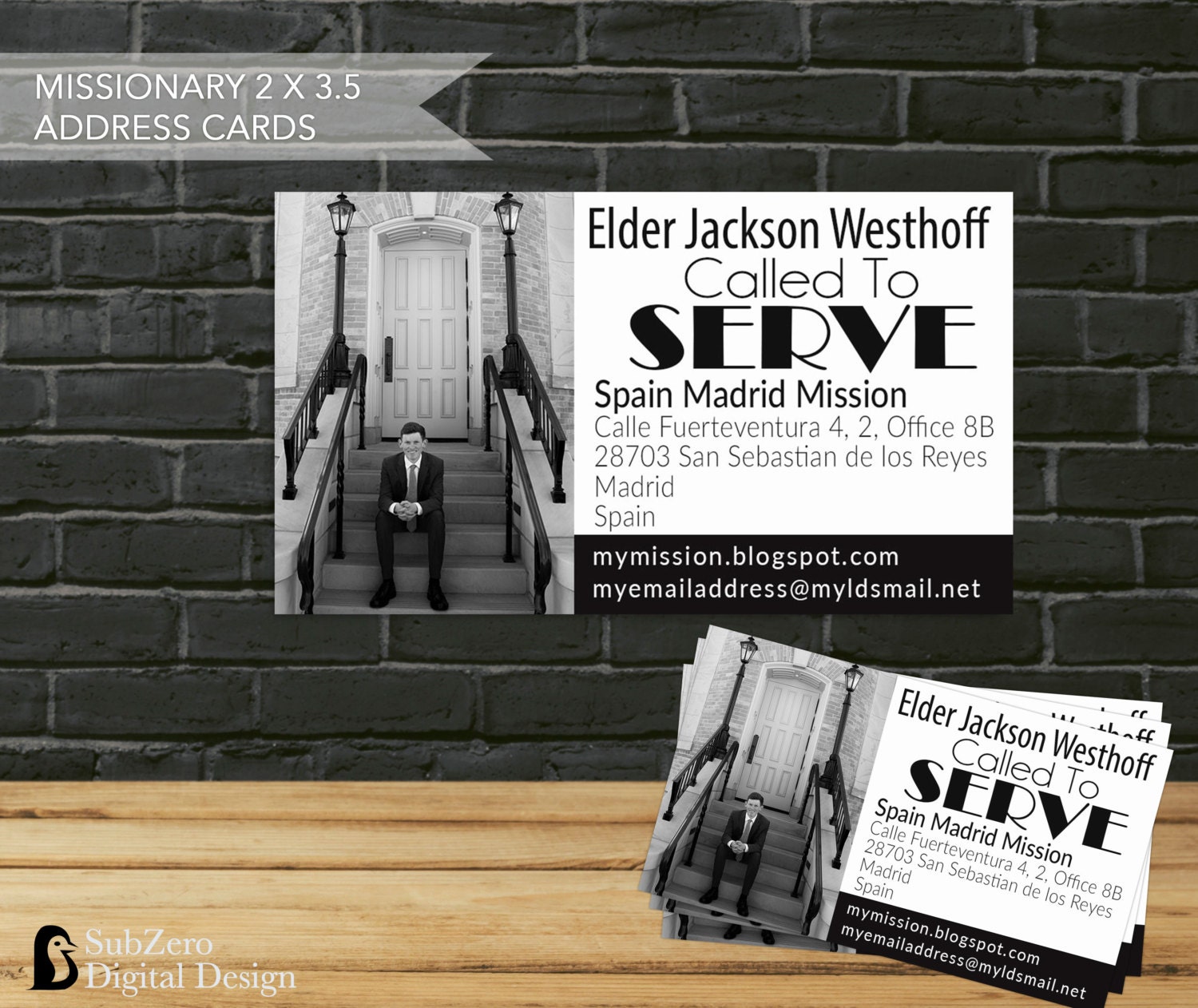 LDS Missionary Address Cards - Business Size Address Cards With ...