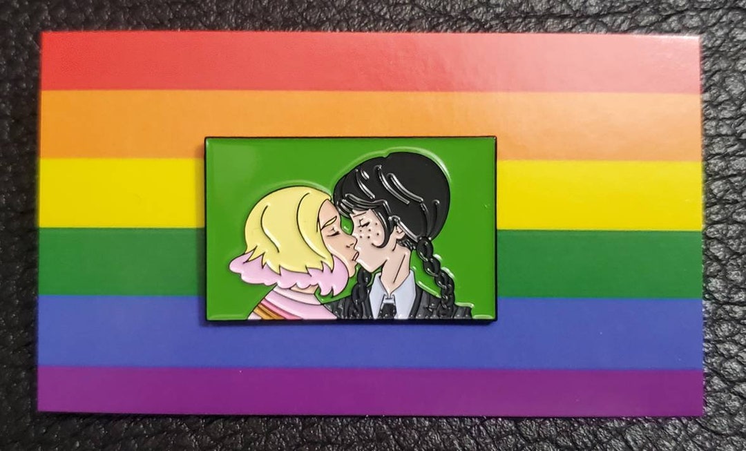 Wednesday Addams X Enid Kiss Pin Etsy