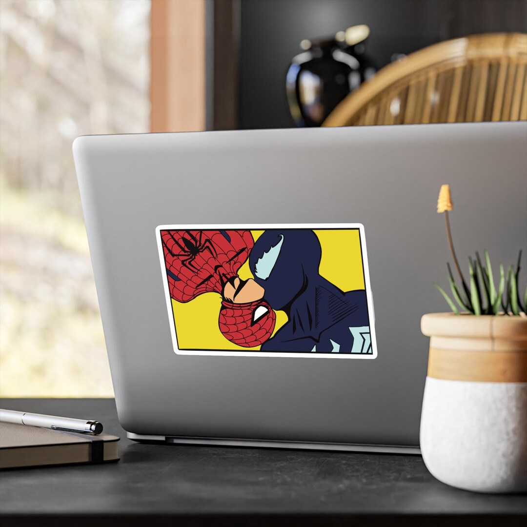Spiderman and Venom Gay Kiss Vinyl Decals, Sticker, Laptop Decal, LGBTQ ...