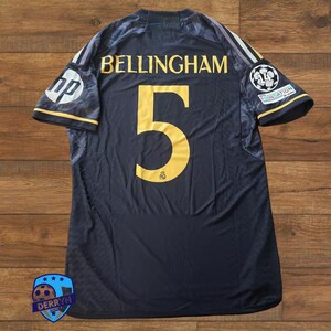 Personalized Bellingham 5 Champions League Shirt. Madrid Away Soccer ...