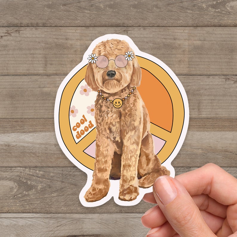 Golden Doodle Sticker, Cool Dood Sticker, Doodle Gift, Dog Lover ...
