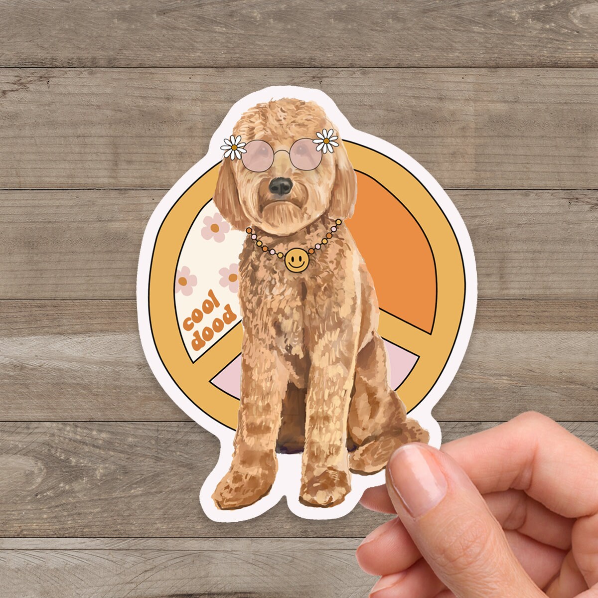 Golden Doodle Sticker, Cool Dood Sticker, Doodle Gift, Dog Lover ...