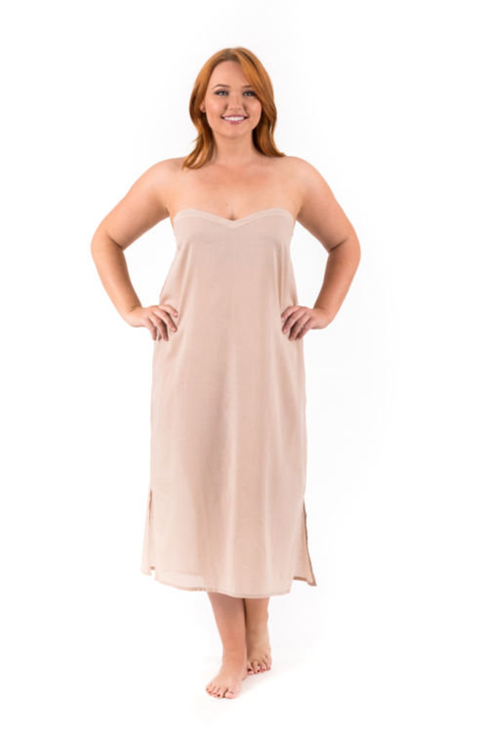 Strapless Long Cotton Slip | Zara Maxi | Available in White, Black or ...
