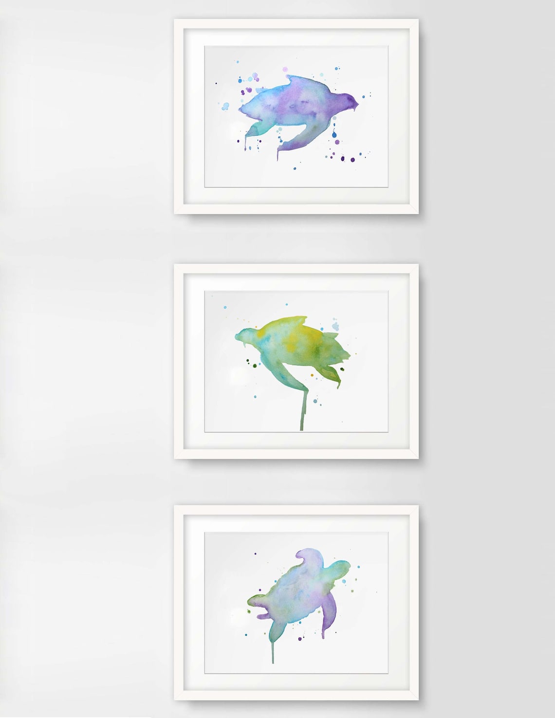 Purple Sea Turtle Watercolor Print - Etsy
