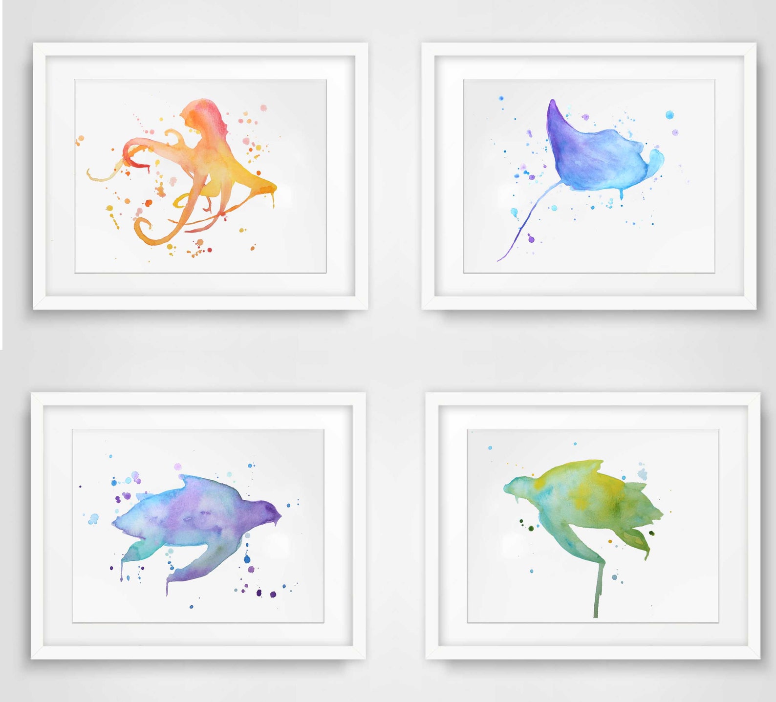 Purple Sea Turtle Watercolor Print - Etsy