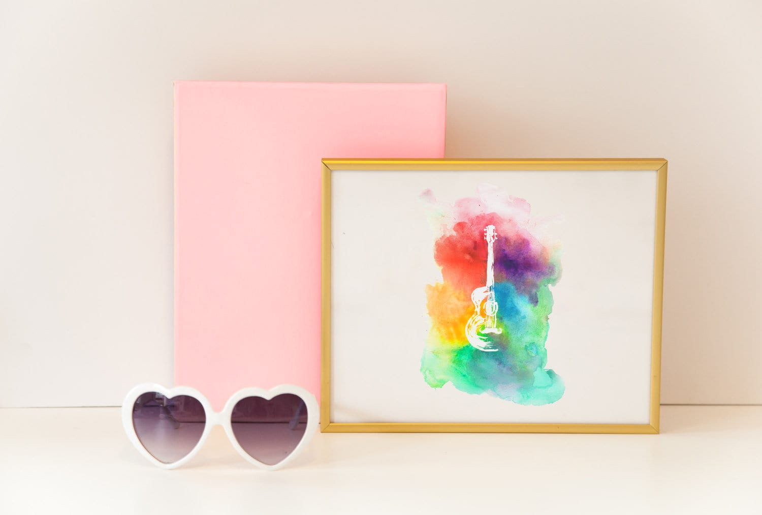 Guitar Watercolor Acoustic Guitar Rainbow Print - Etsy