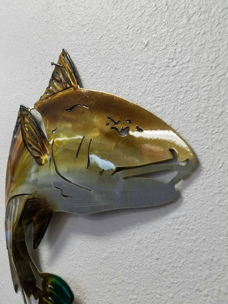 Aluminum Redfish Wall Art, Coastal Fishing Decor (22x16 Inches) - Etsy