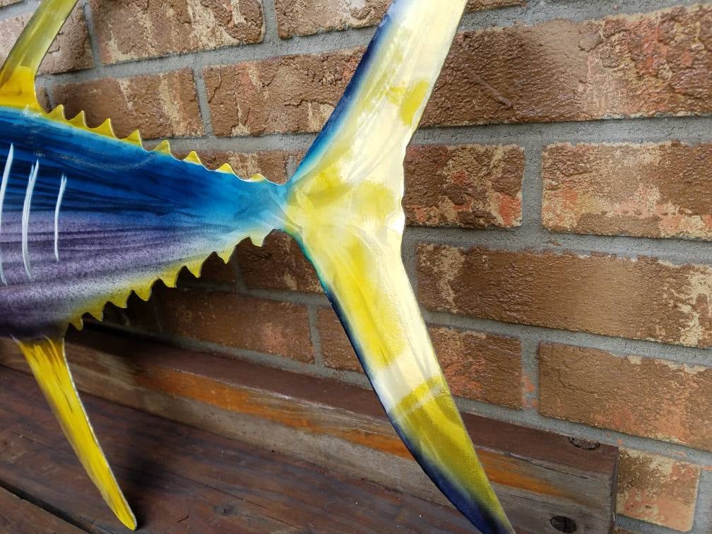Yellowfin Tuna Wall Art, Aluminum Art, Metal Art, Ocean Decor, Fishing ...