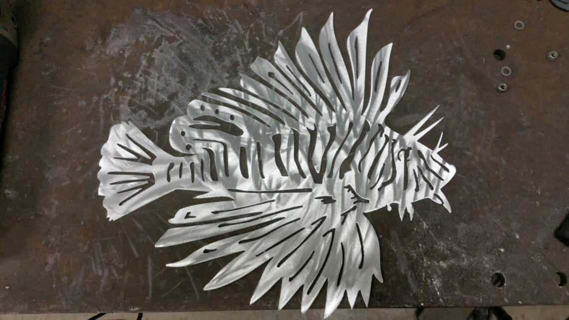 Handmade Aluminum Lionfish Wall Art, Tropical Metal Ocean Decor - Etsy