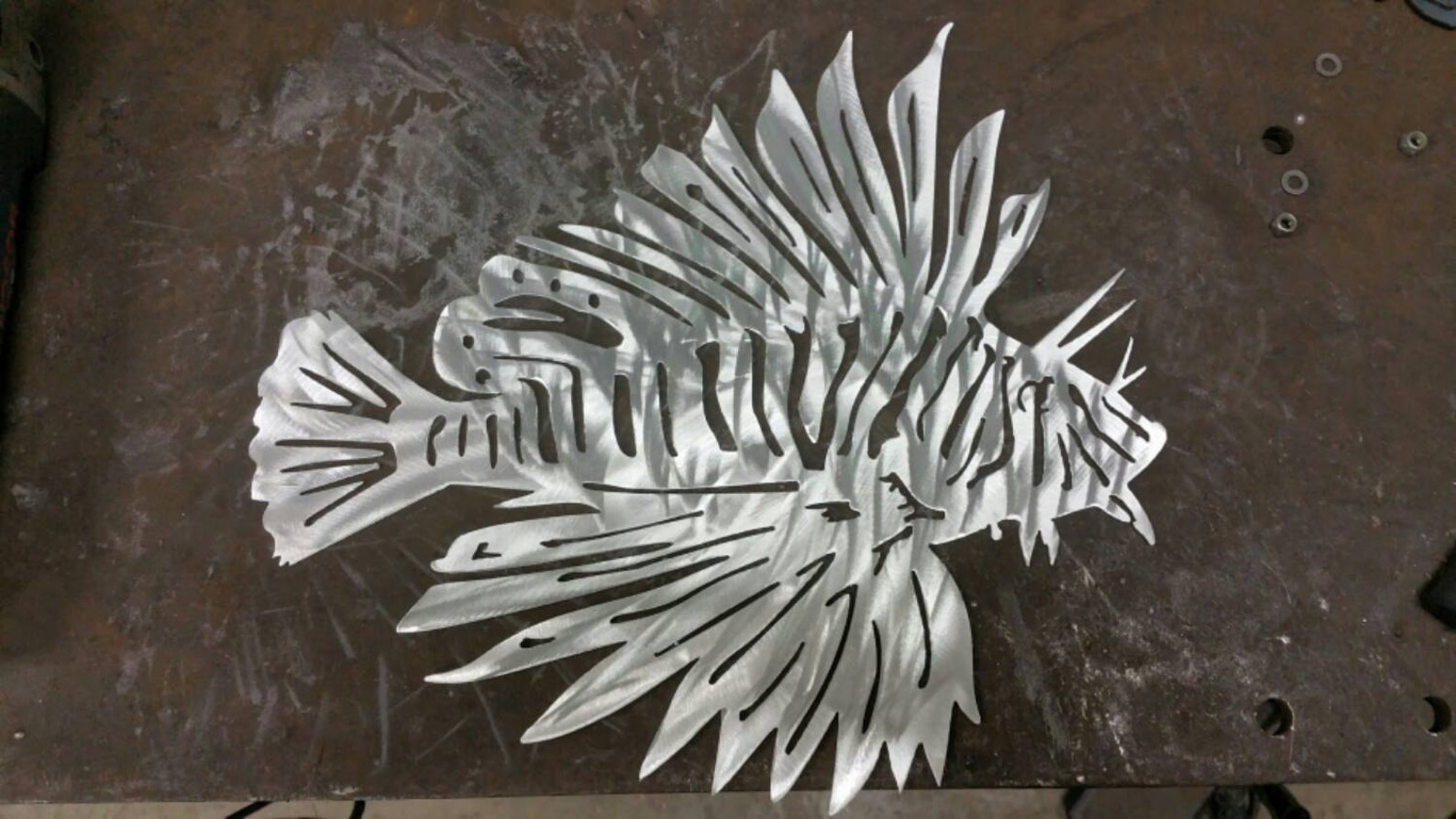 Handmade Aluminum Lionfish Wall Art, Tropical Metal Ocean Decor - Etsy