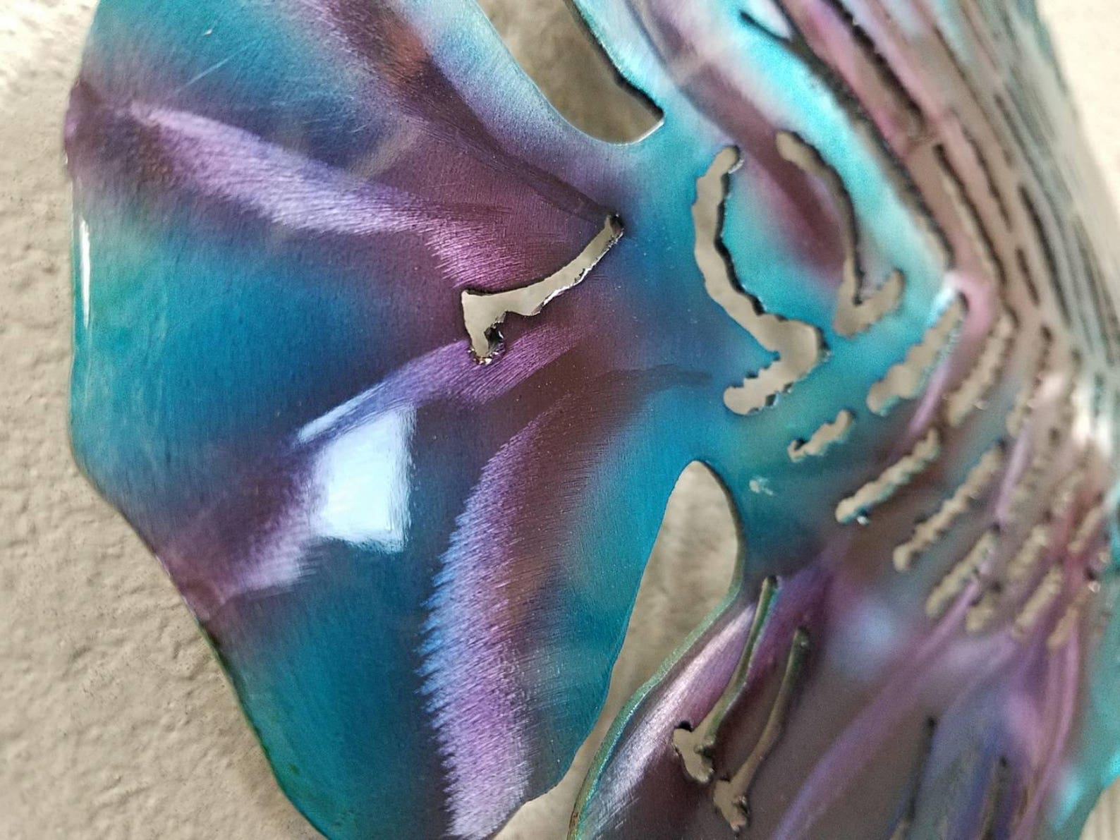 Metal Fish Art Aluminum Angelfish Tropical Fish Decor Metal - Etsy ...