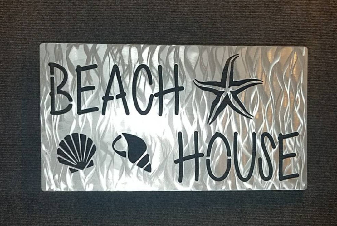 Beach House Sign, Beach Decor, Beach Sign, Beach House Decor, Metal Art ...