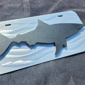 Bull Shark 2 Layer Front License Plate, Fishing Novelty Plate, Shark ...