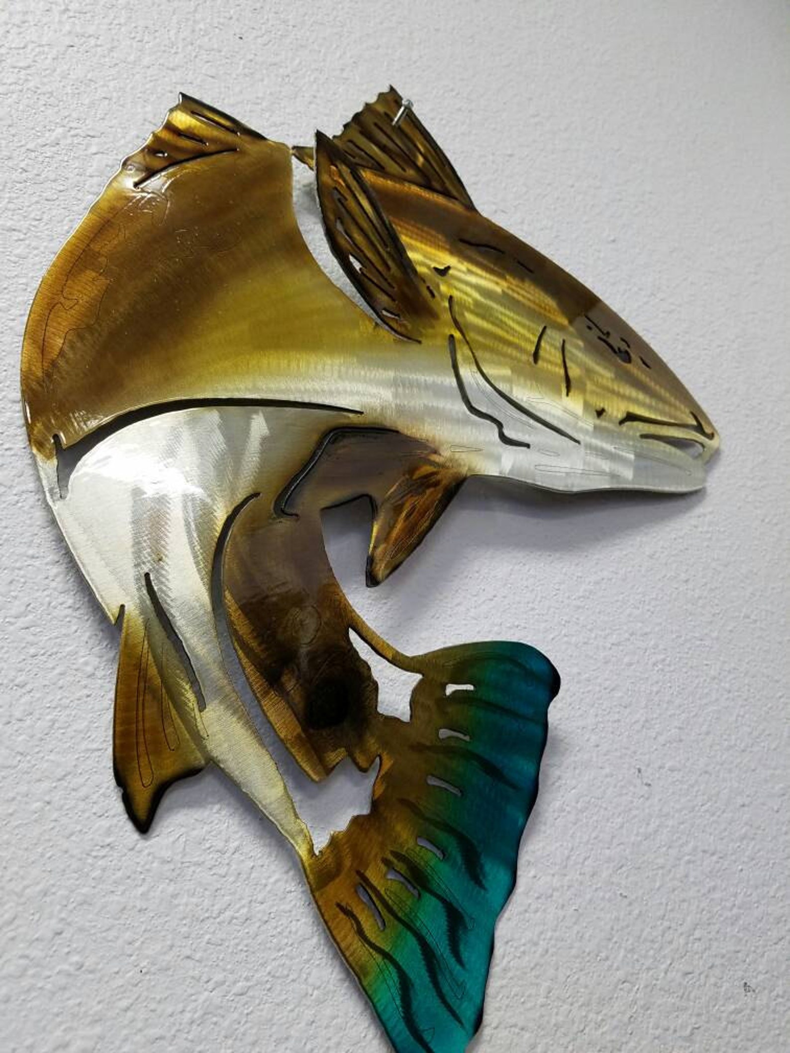 Aluminum Redfish Wall Art, Coastal Fishing Decor (22x16 Inches) - Etsy