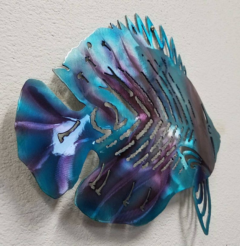 Metal Fish Art Aluminum Angelfish Tropical Fish Decor Metal - Etsy