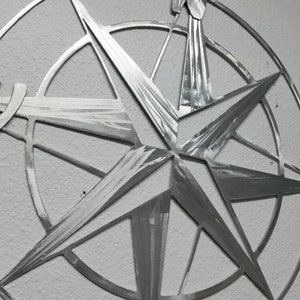 18" X 18" Metal Compass Rose Nautical Metal Wall Art - Aluminum Compass ...