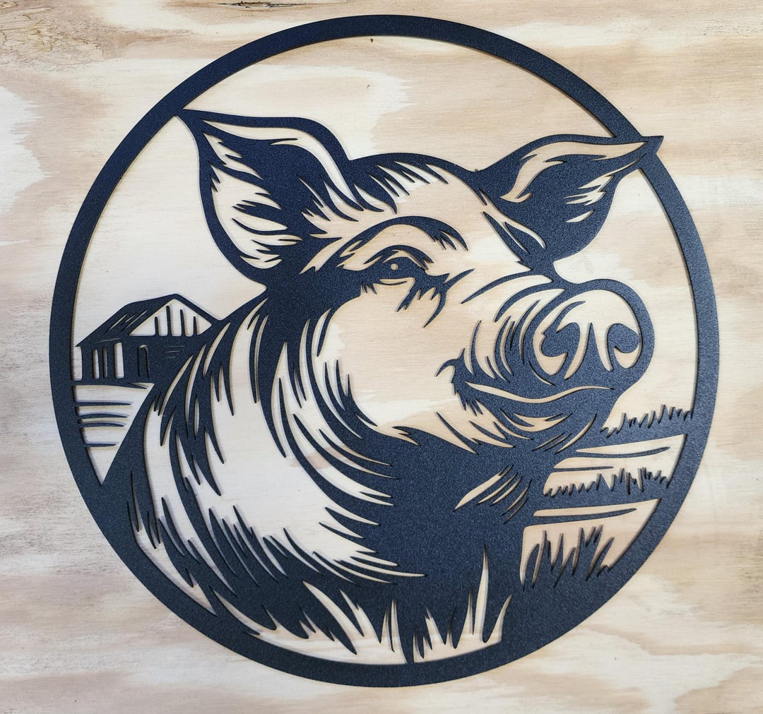 13 Inch Pig Home Decor, Farm Animal Decor for Kid's Room, Pig Metal Art ...