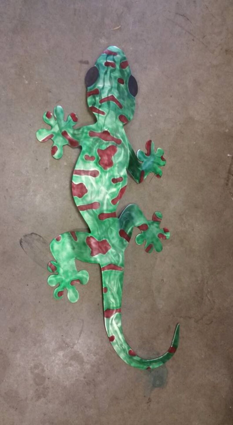 Giant Day Gecko Metal Wall Art Garden Lizard Lizard Art - Etsy