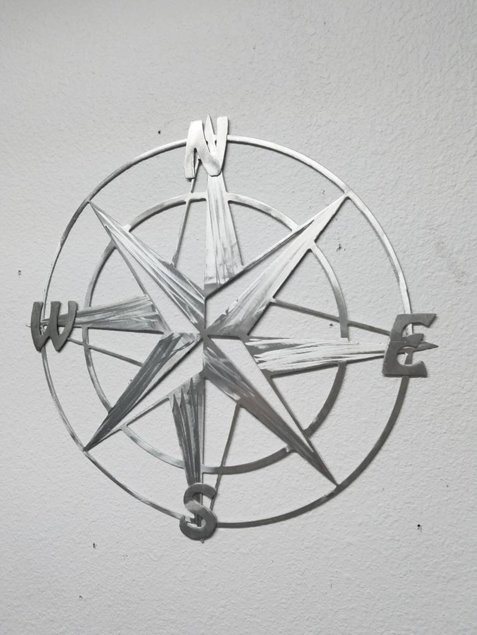18 X 18 Metal Compass Rose Nautical Metal Wall Art - Etsy