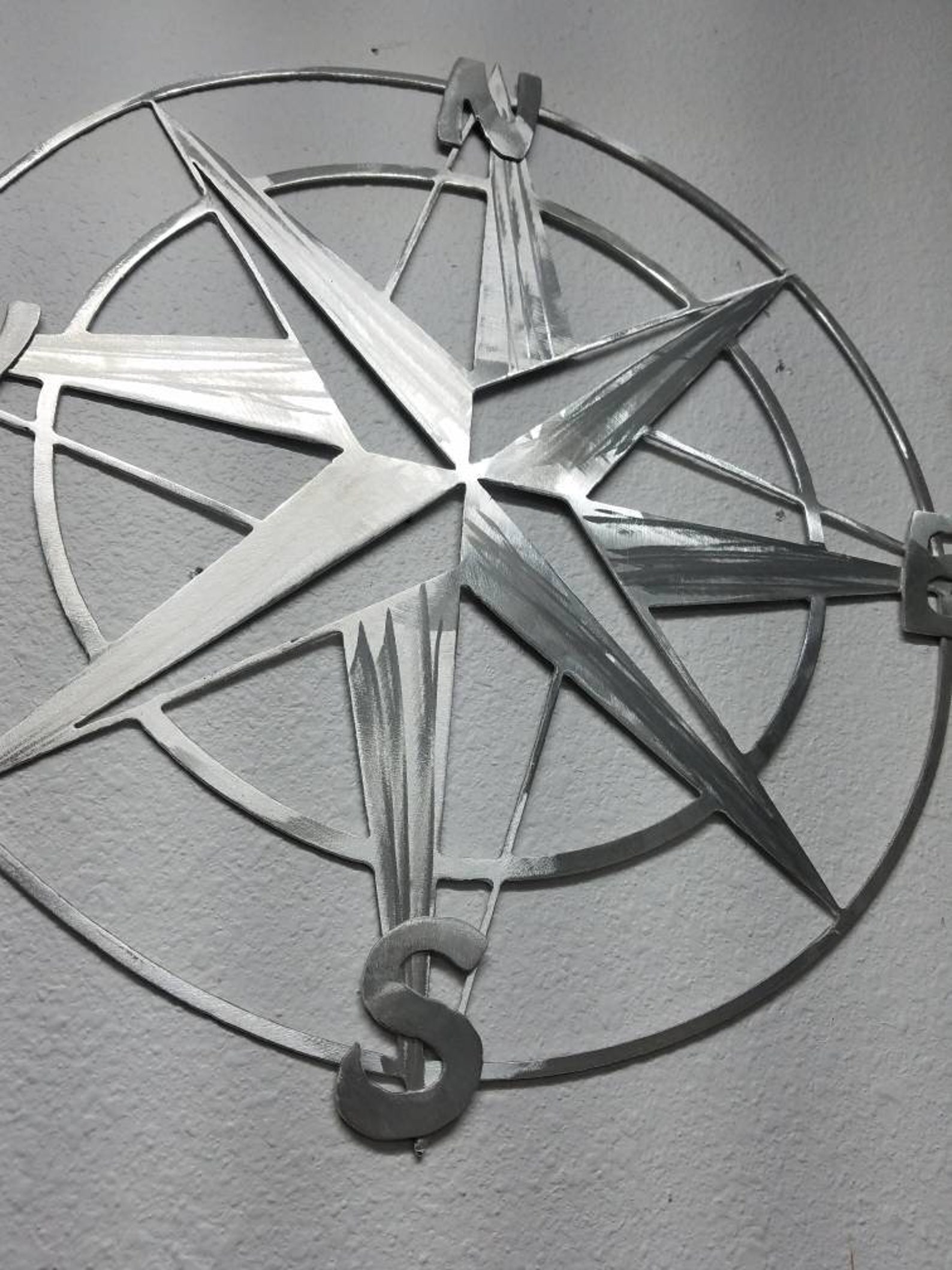 18 X 18 Metal Compass Rose Nautical Metal Wall Art - Etsy