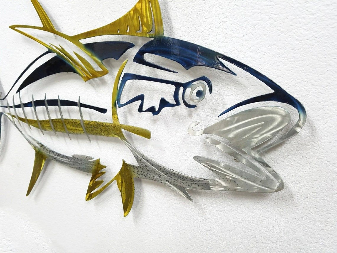 Tuna Skeleton Wall Art, Yellowfin Tuna Metal Art, Aluminum Tuna Decor ...