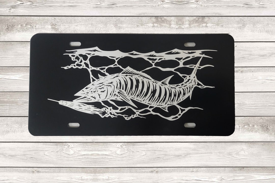 Wahoo Front License Plate for Fisherman or Gift for Dad, Husband ...