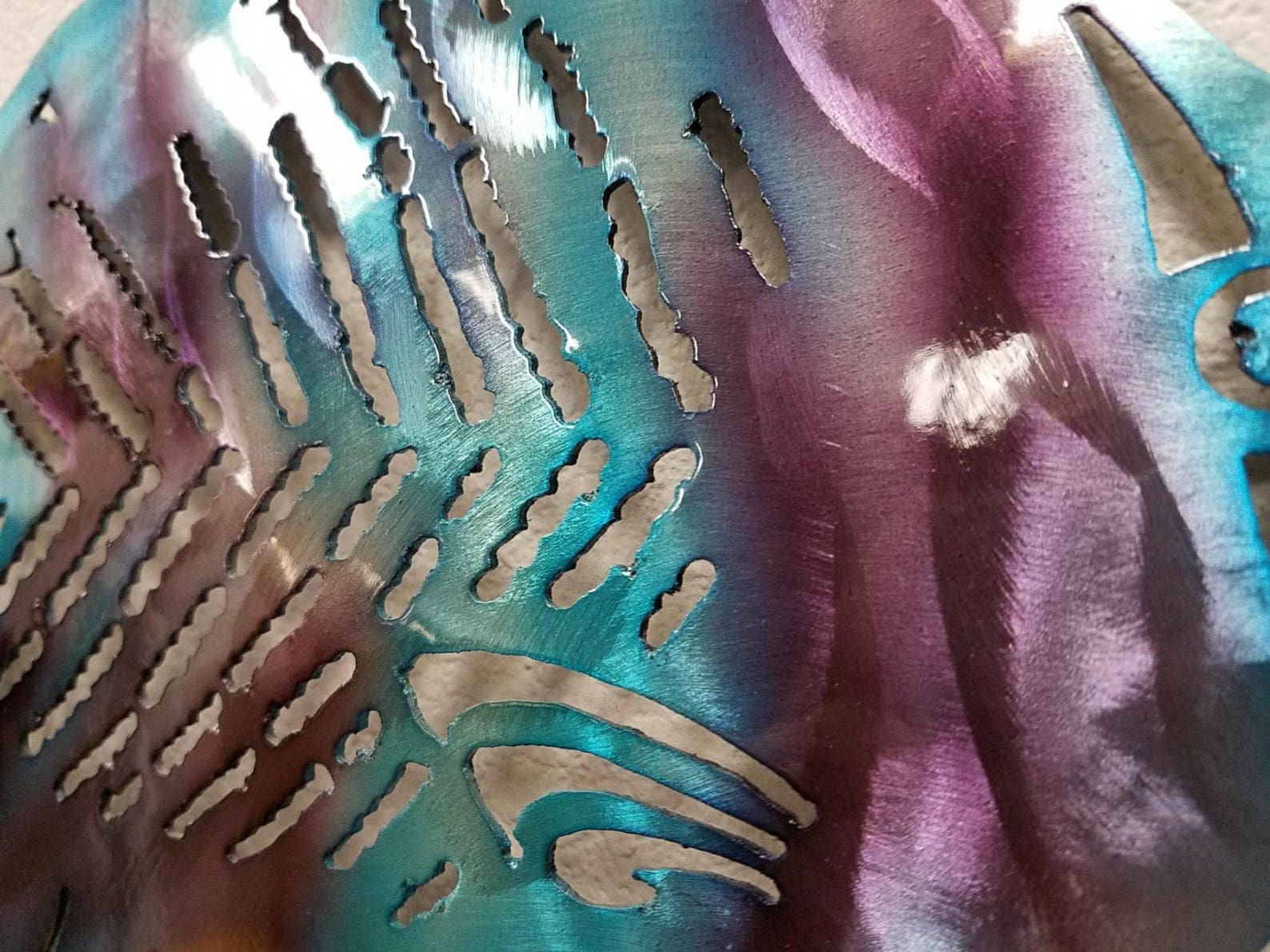 Metal Fish Art, Aluminum Angelfish, Tropical Fish Decor, Metal Nautical ...