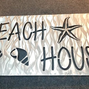 Beach House Sign, Beach Decor, Beach Sign, Beach House Decor, Metal Art ...