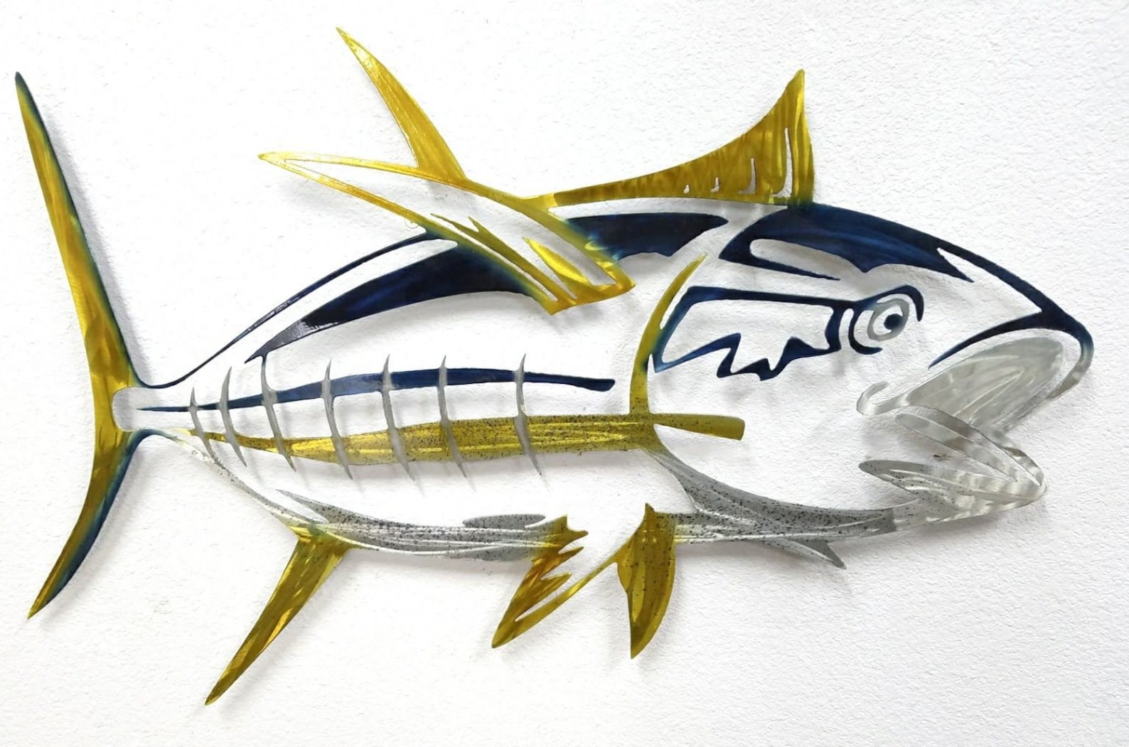 Tuna Skeleton Wall Art, Yellowfin Tuna Metal Art, Aluminum Tuna Decor ...