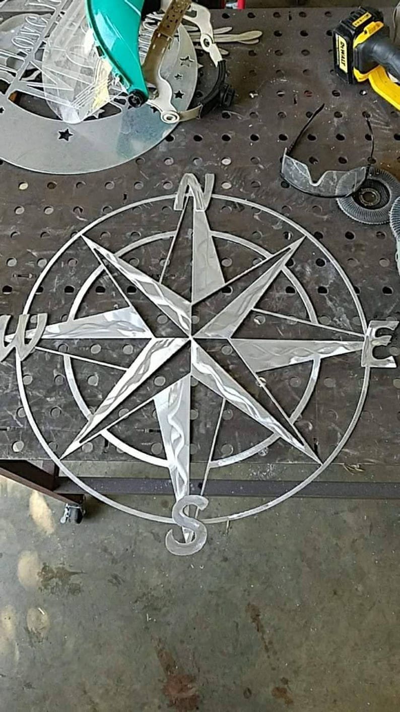 18 X 18 Metal Compass Rose Nautical Metal Wall Art - Etsy
