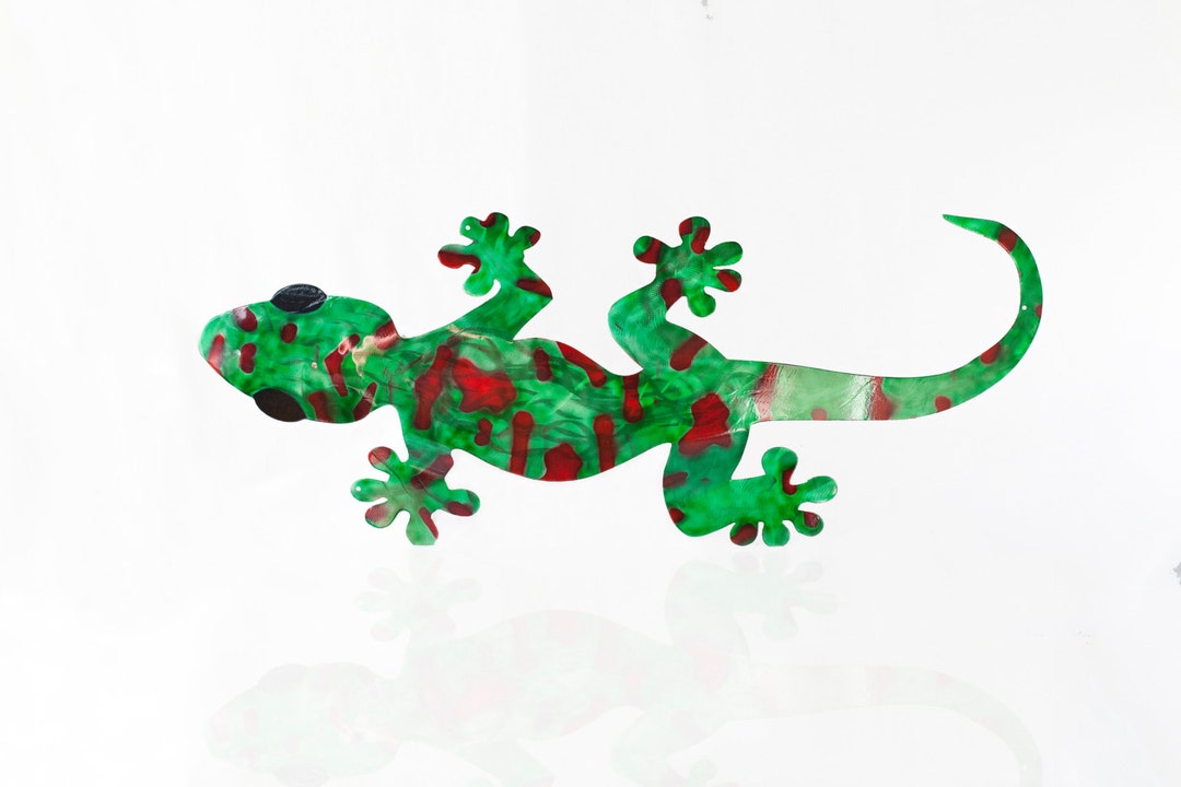 Giant Day Gecko Metal Wall Art, Garden Lizard, Lizard Art, Reptile Art ...