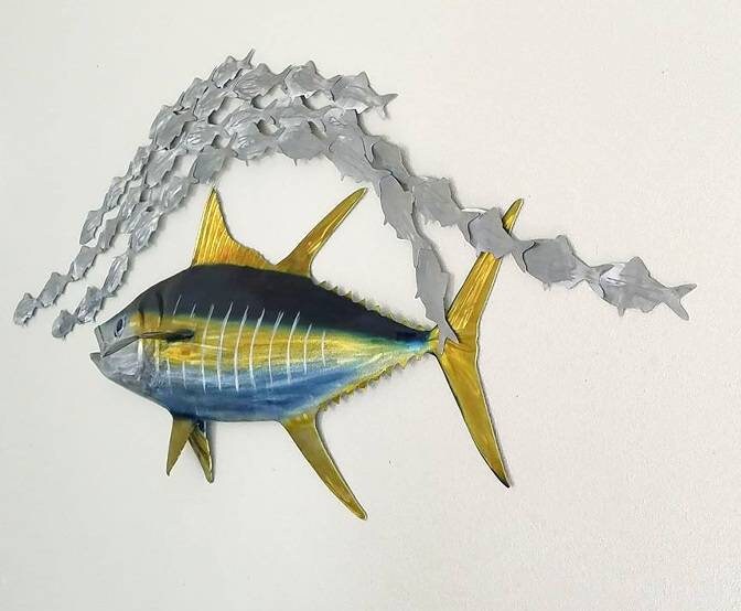 Yellowfin Tuna Metal Wall Art, Aluminum Tuna Art, Tuna Ocean Decor ...