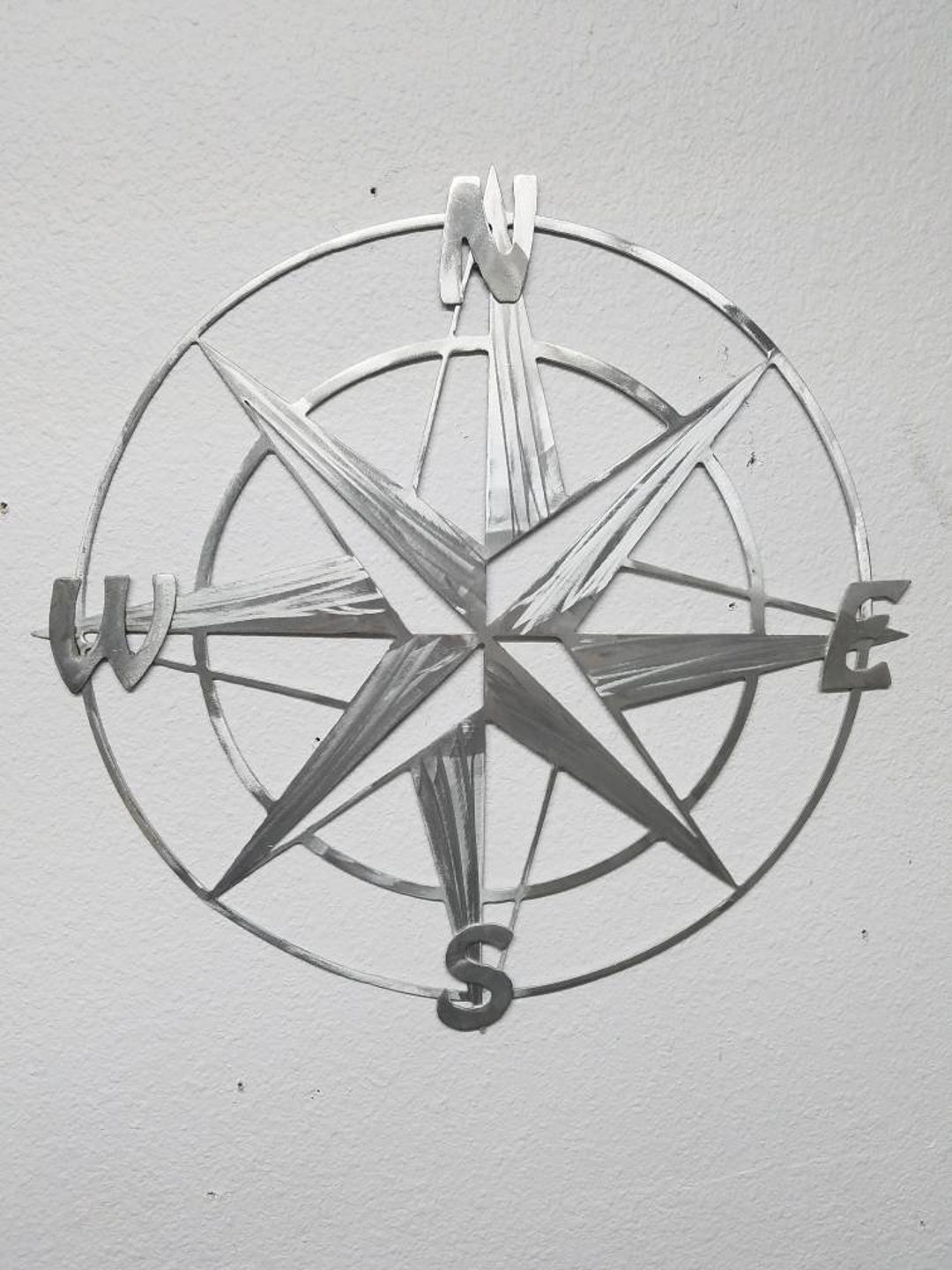 18" X 18" Metal Compass Rose Nautical Metal Wall Art - Aluminum Compass ...